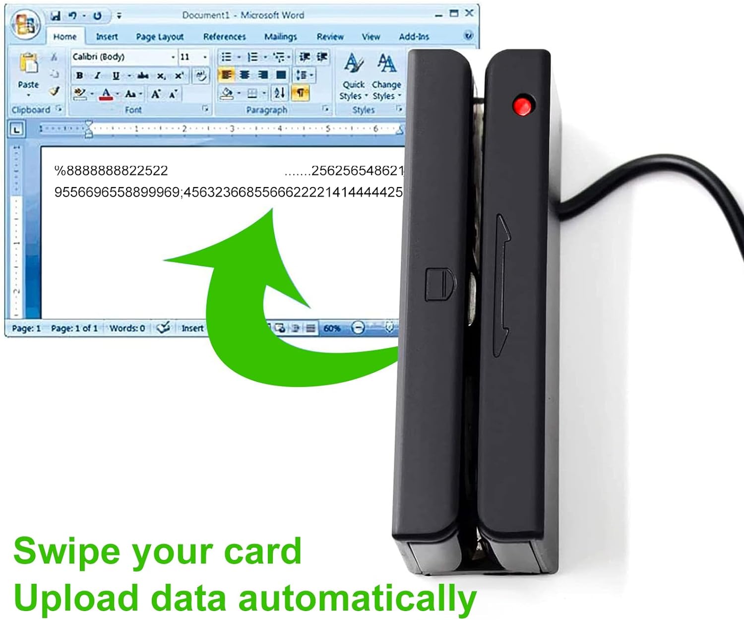 USB Magnetic Stripe Card Reader 3-Track POS Credit Card Reader Swiper ...