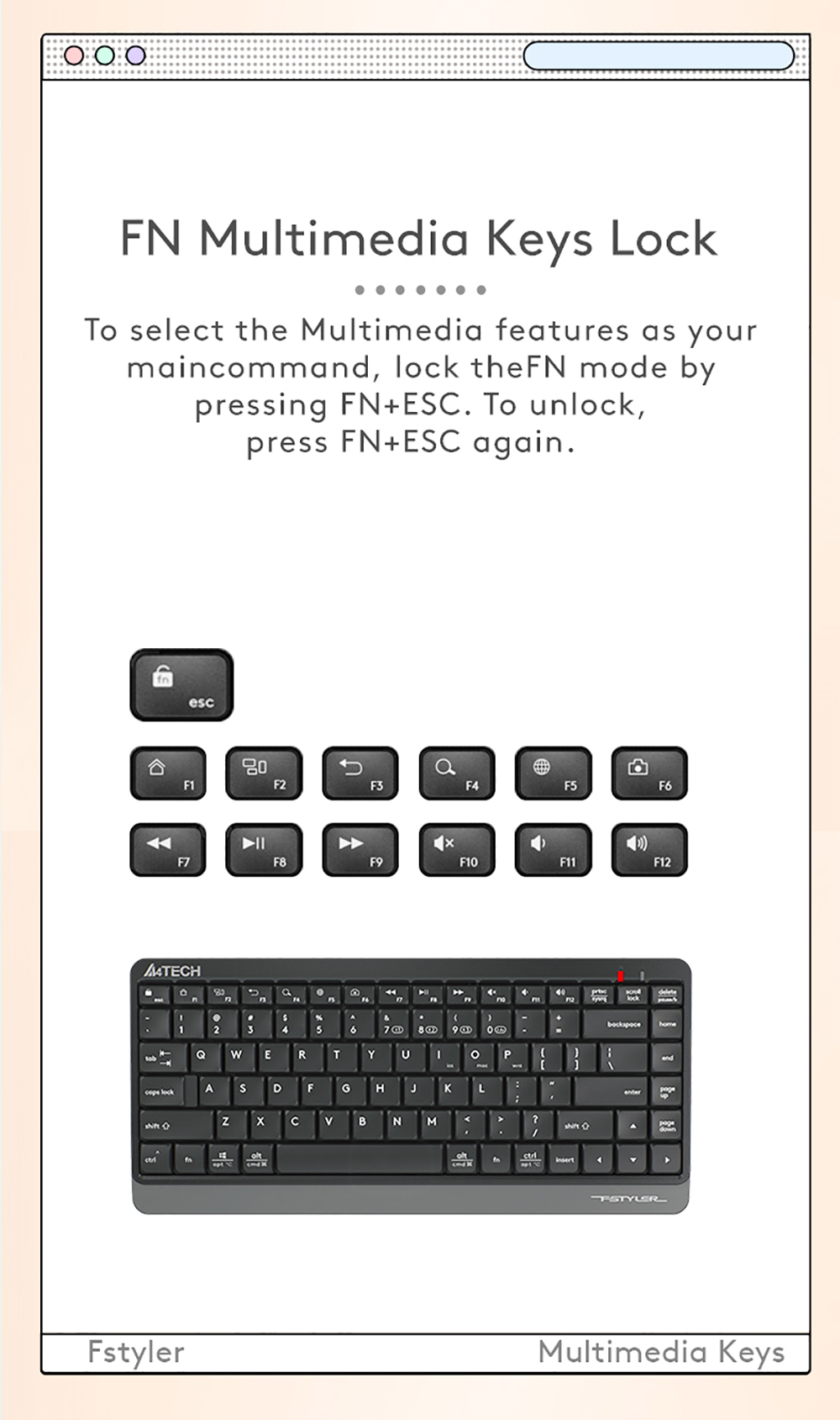 A4Tech FBK11 Wireless Keyboard - Bluetooth & 2.4G Wireless - Pair up to ...