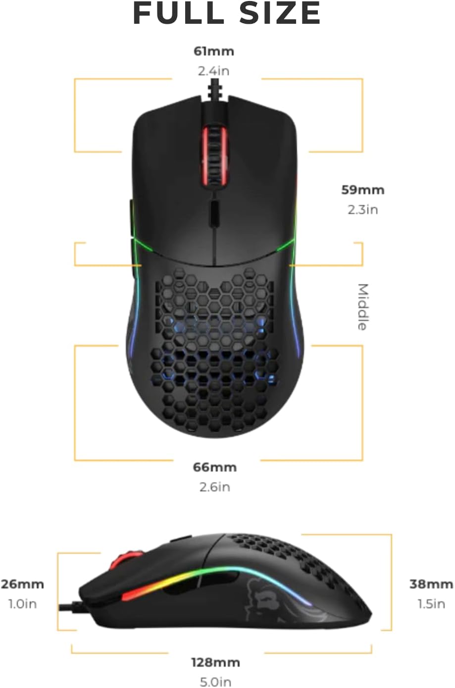 Glorious Gaming Model O Wired Gaming Mouse, RGB - Matte Black - Expert-Zone