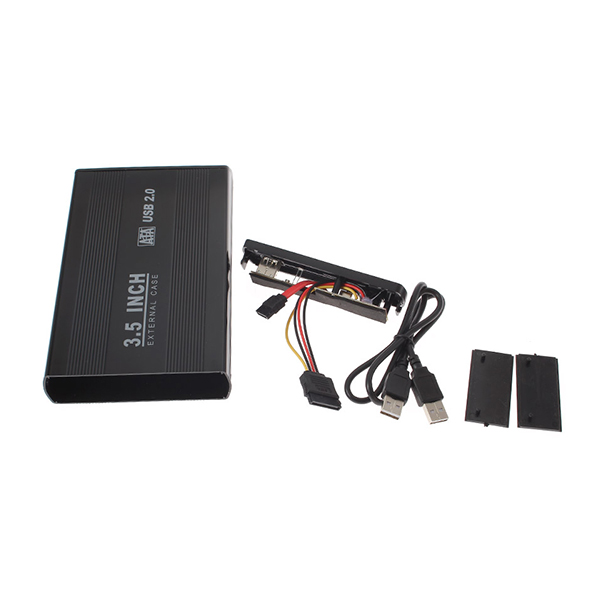 CRYSTAL 3.5 inch USB 2.0 SATA External HDD HD Hard Drive Enclosure Case ...