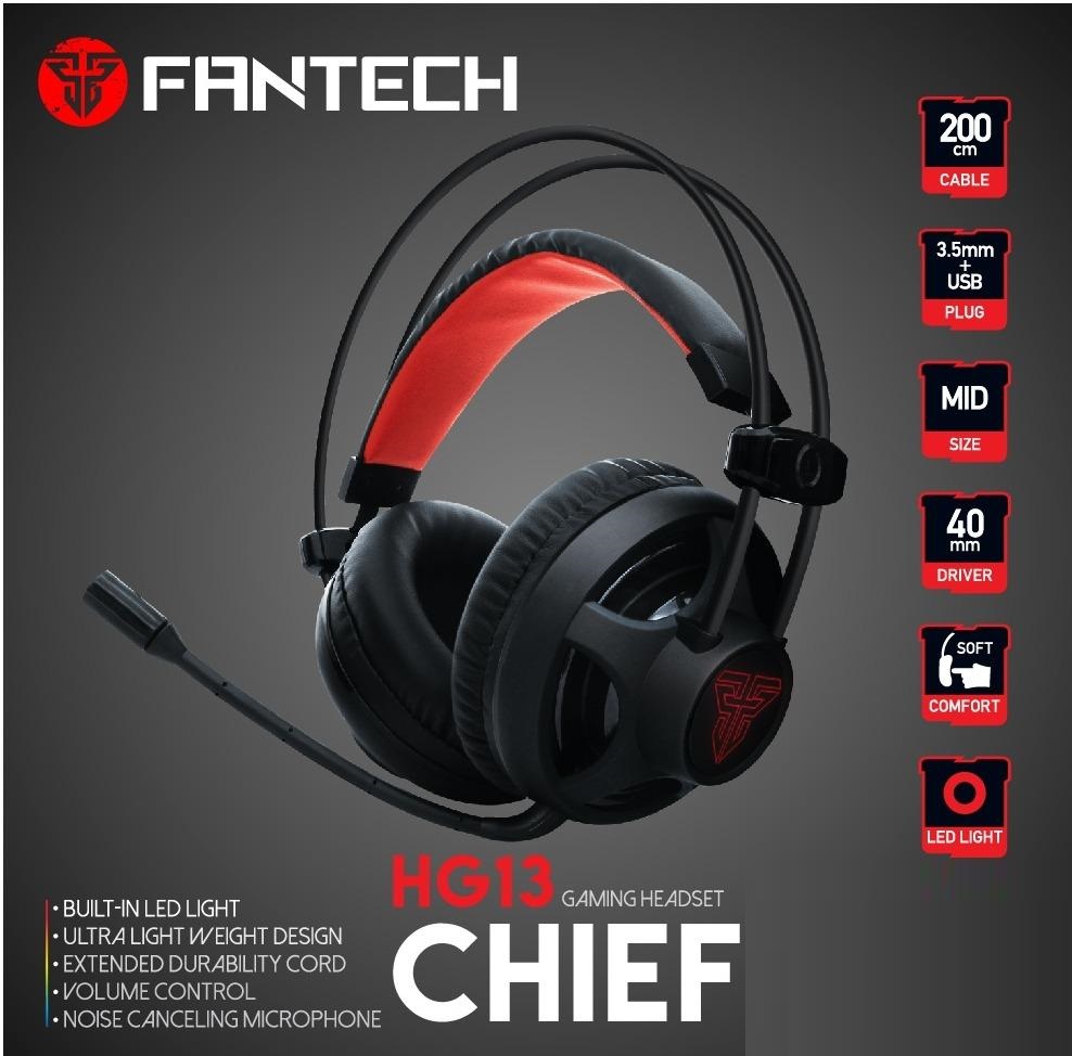 FANTECH HG13 CHIEF WIRED Gaming Headset - 2 Jacks - LED LIGHT - Noise ...
