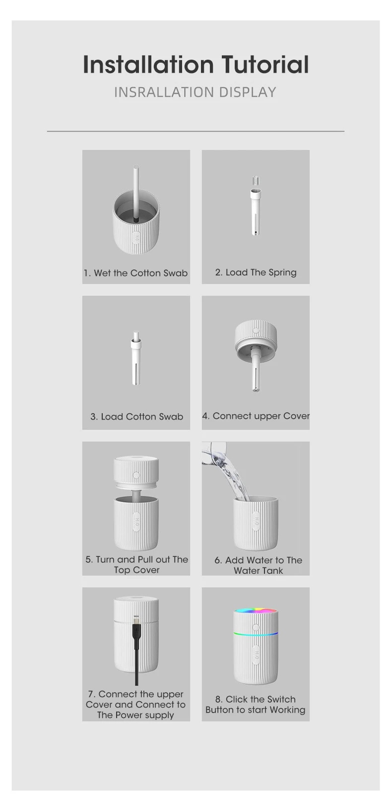 air humidifier aroma diffuser freshener rgb