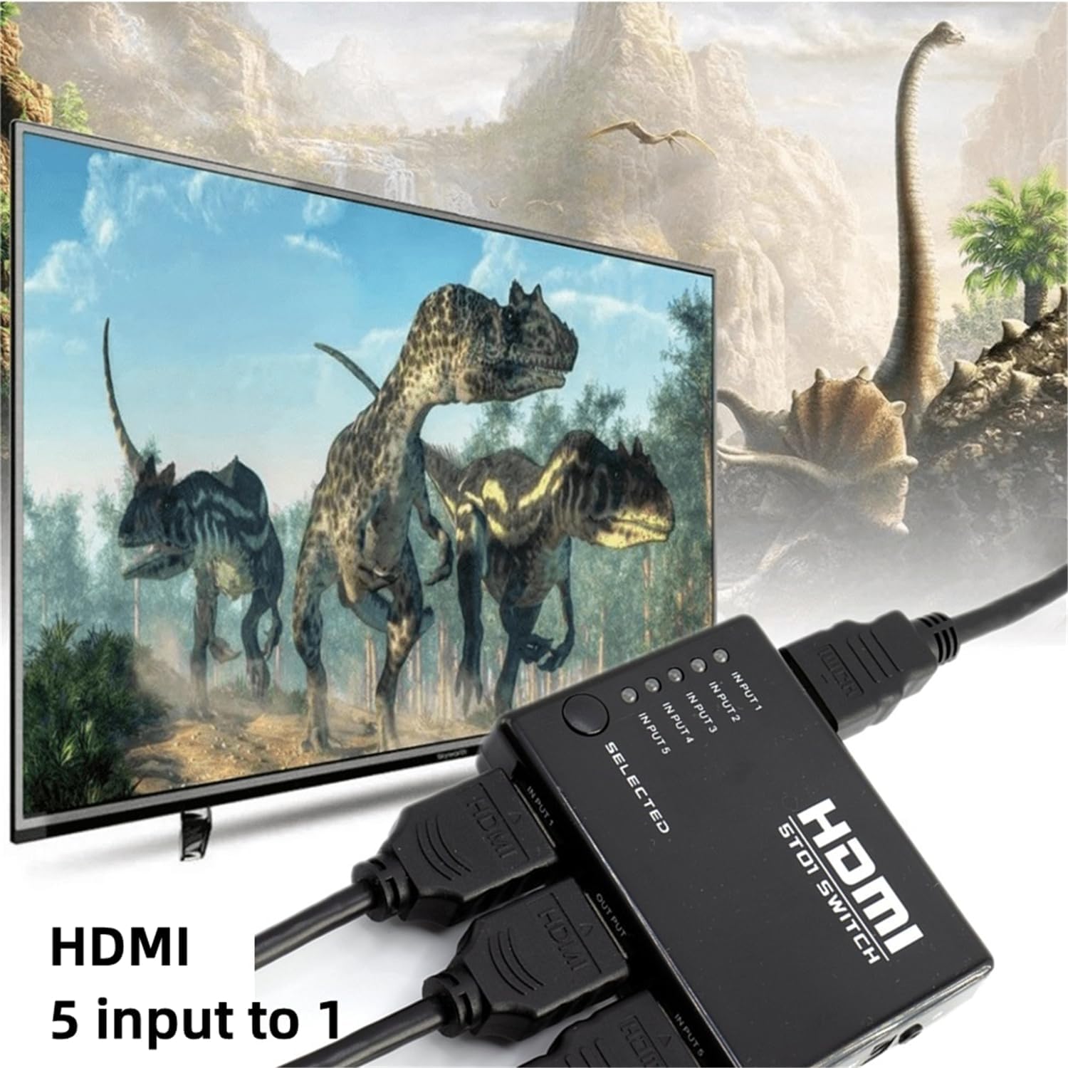 Mini 5 Port 1080P Video HDMI Switch Splitter with IR Remote