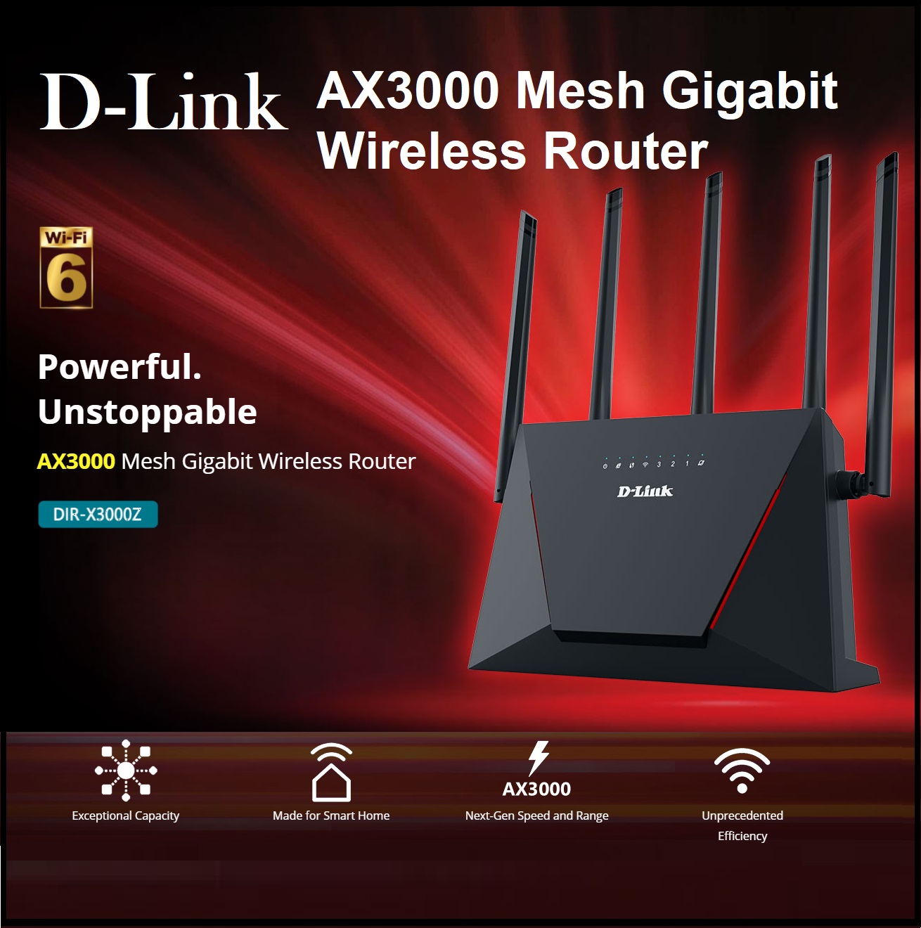 D-Link AX3000 Mesh Gigabit Wireless Router 3000 Mbps Speed
