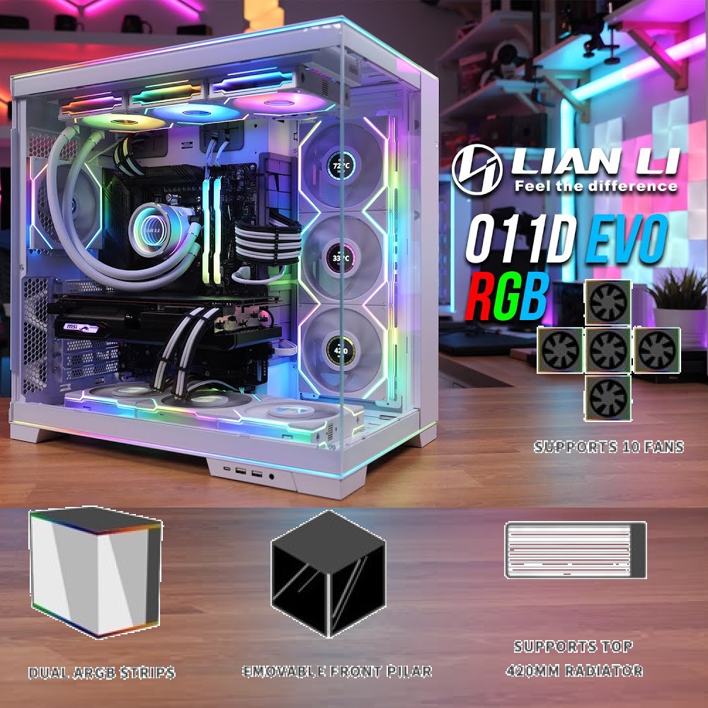 Lian Li O11D EVO RGB E-ATX Gaming Case ARGB Dual Chamber