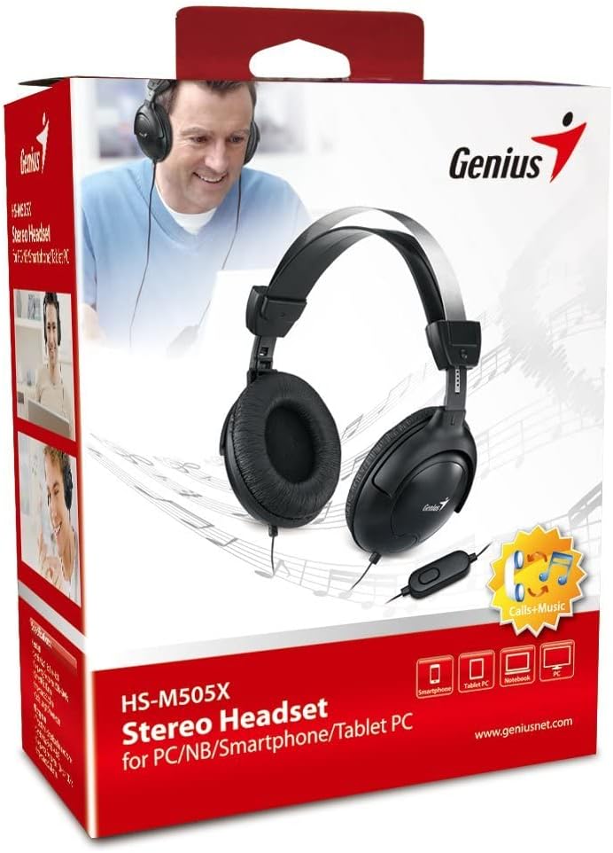 Genius HS-M505X Stereo Headset with Build-in Microphone AUX