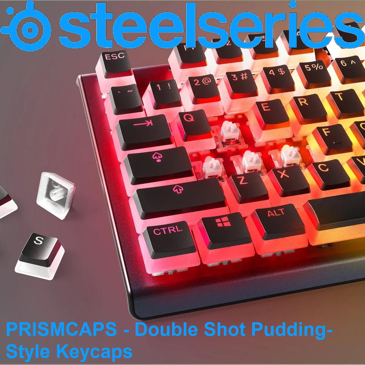 SteelSeries PRISMCAPS Double Shot PBT Keycaps Black