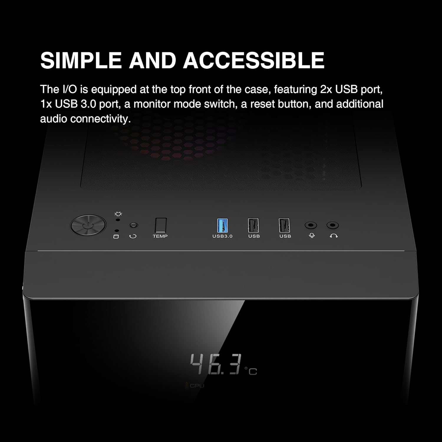 AURA GC5 ARGB DIGITAL DISPLAY ARGB MID-TOWER CASE w MESH