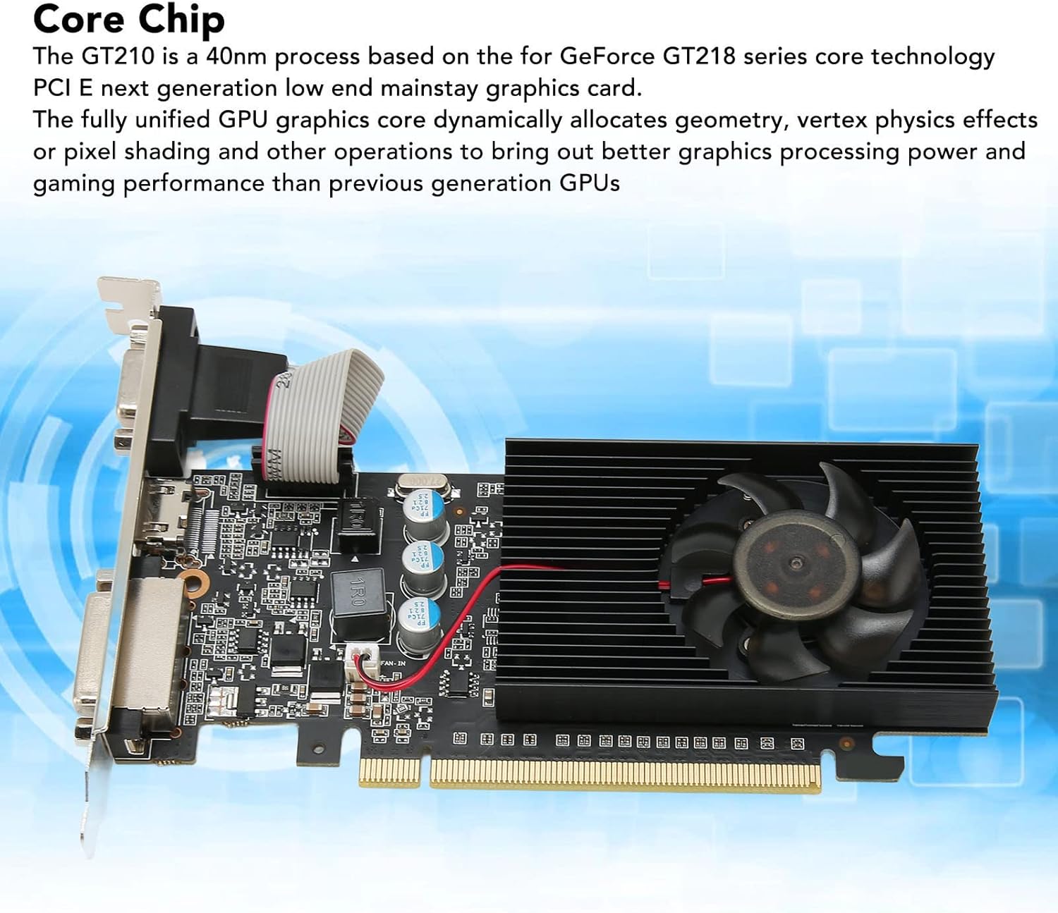 GeForce NVIDIA GT 210 Graphics Card 1GB DDR3 64-Bit