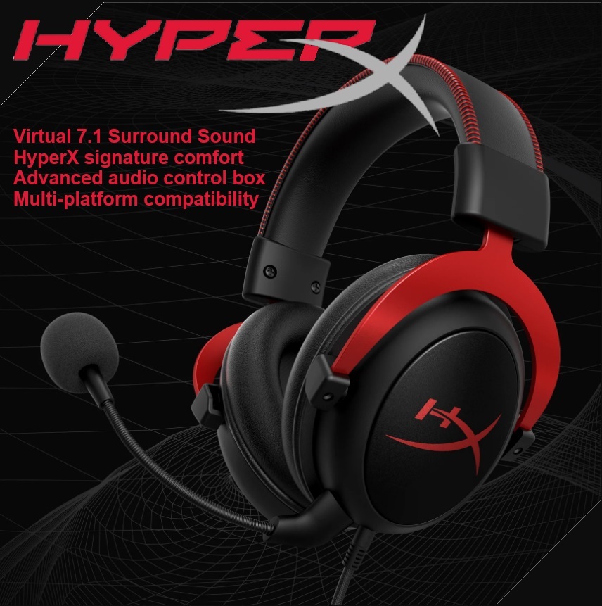 HyperX Cloud II – Gaming Headset, 7.1 Surround Sound, Memory Foam Ear Pads, Durable Aluminum ...