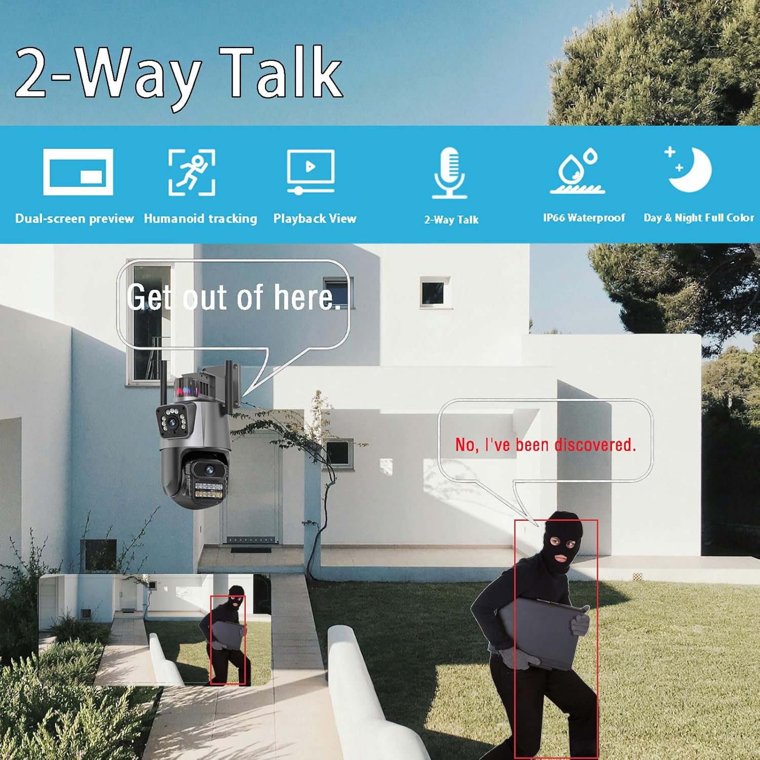 Camera Surveillance Security 4K Dual Lens Security Camera