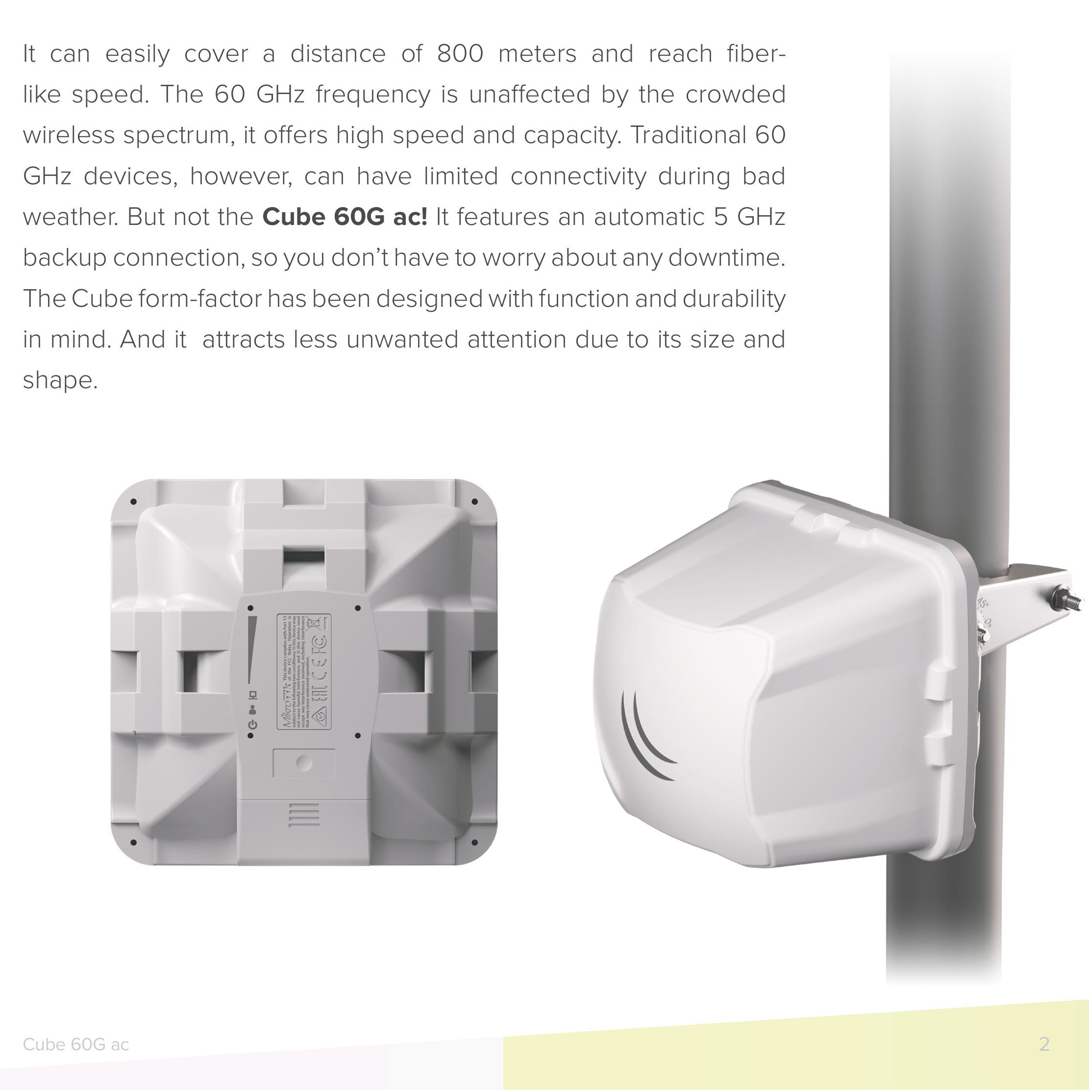 MikroTic Cube 60G ac High-Speed 60 GHz CPE with 800m Range