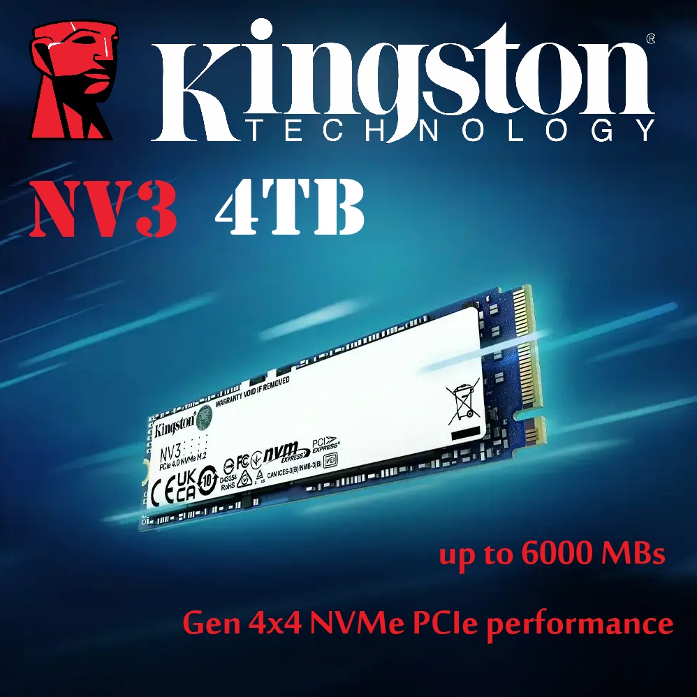 Kingston NV3 4TB PCIe NVMe SSD 6000 MBs M2 2280 3D NAND