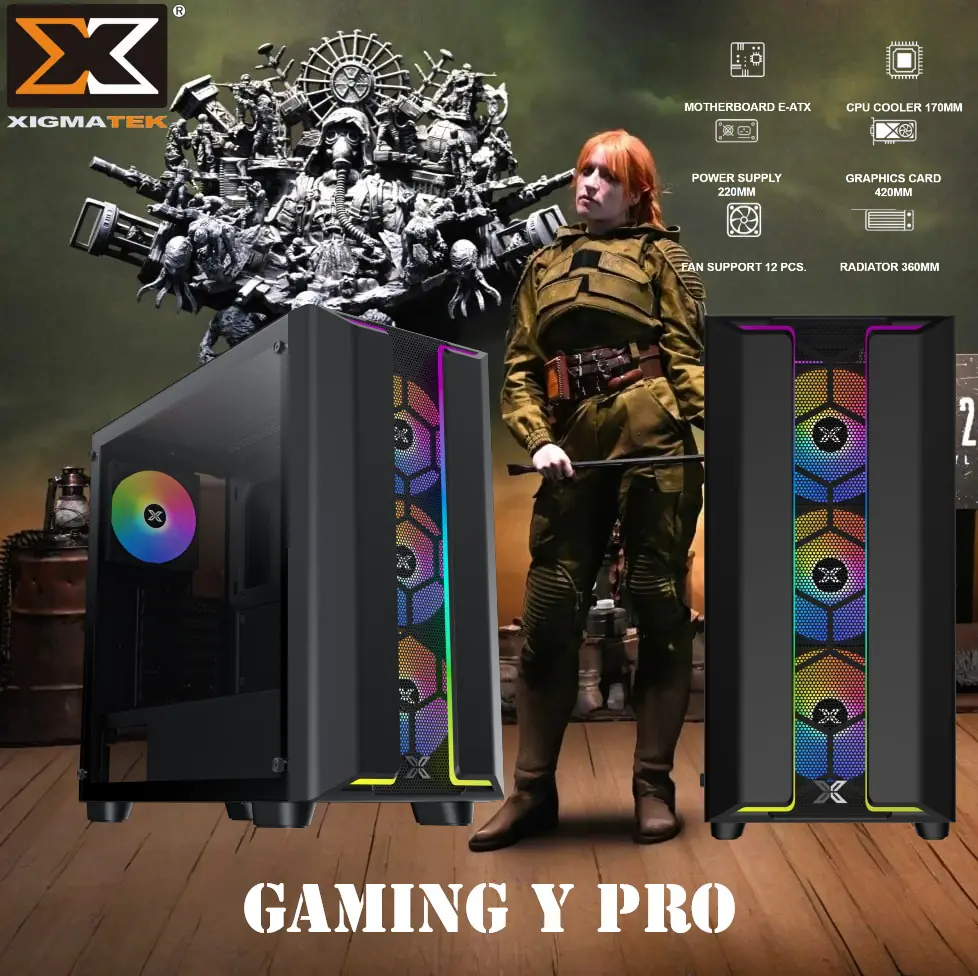 XIGMATEK Gaming Y Pro EATX Steel Case w Dual ARGB Strip