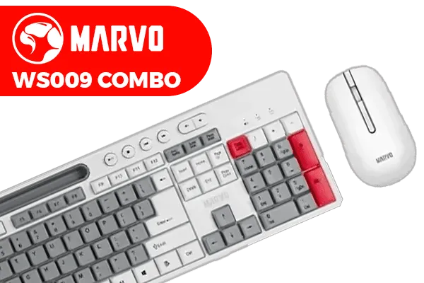 Marvo WS009 Wireless Keyboard & Mouse Combo | 104 Keys + 6 Multimedia ...