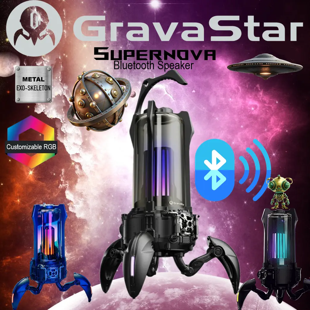GravaStar Supernova Portable RGB Bluetooth Speaker TWS & AUX
