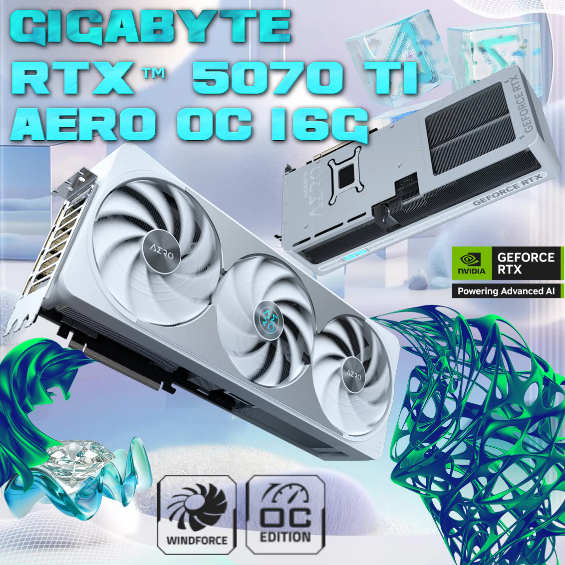 Gigabyte GeForce RTX 5070 Ti Aero OC 16G With DLSS 4, WINDFORCE Cooling ...