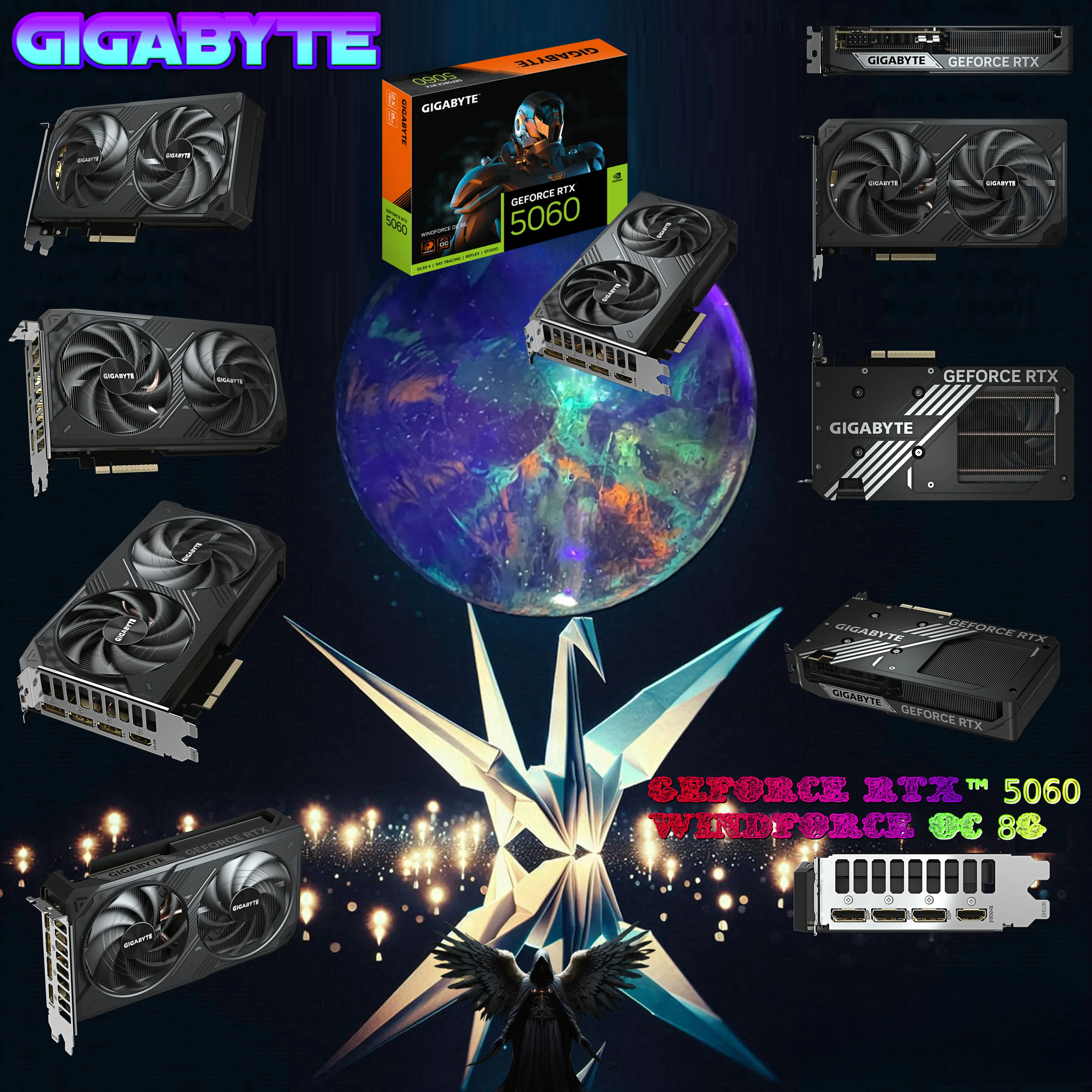 Gigabyte GeForce RTX 5060 WINDFORCE OC 8G GPU With 2512MHz Boost Clock, 3840 CUDA Cores, 8GB ...