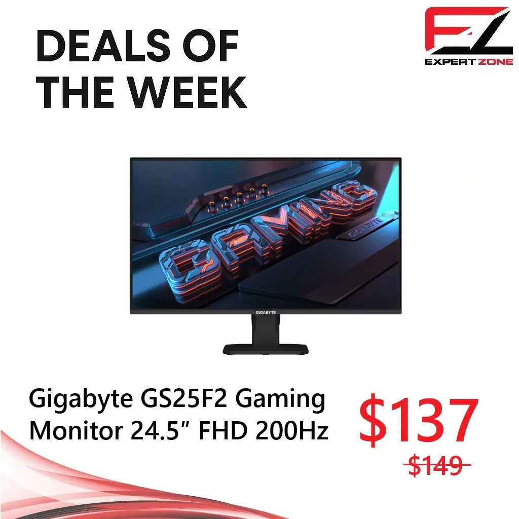 Gigabyte GS25F2 Gaming Monitor 24.5″ FHD 200Hz Super Speed IPS | Expert ...