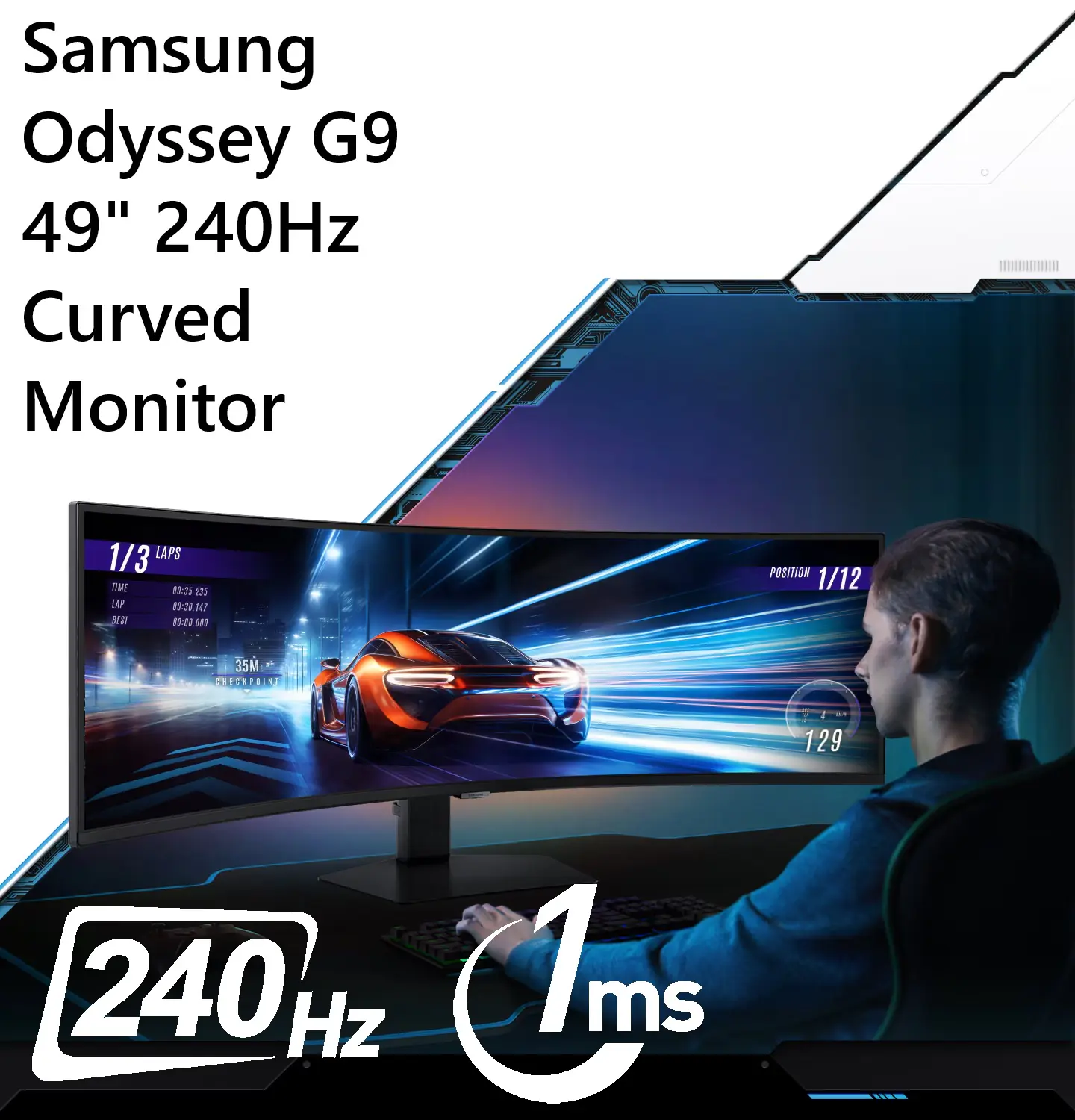 Samsung Odyssey G9 G95SC 49" Curved OLED Gaming Monitor – DQHD ...
