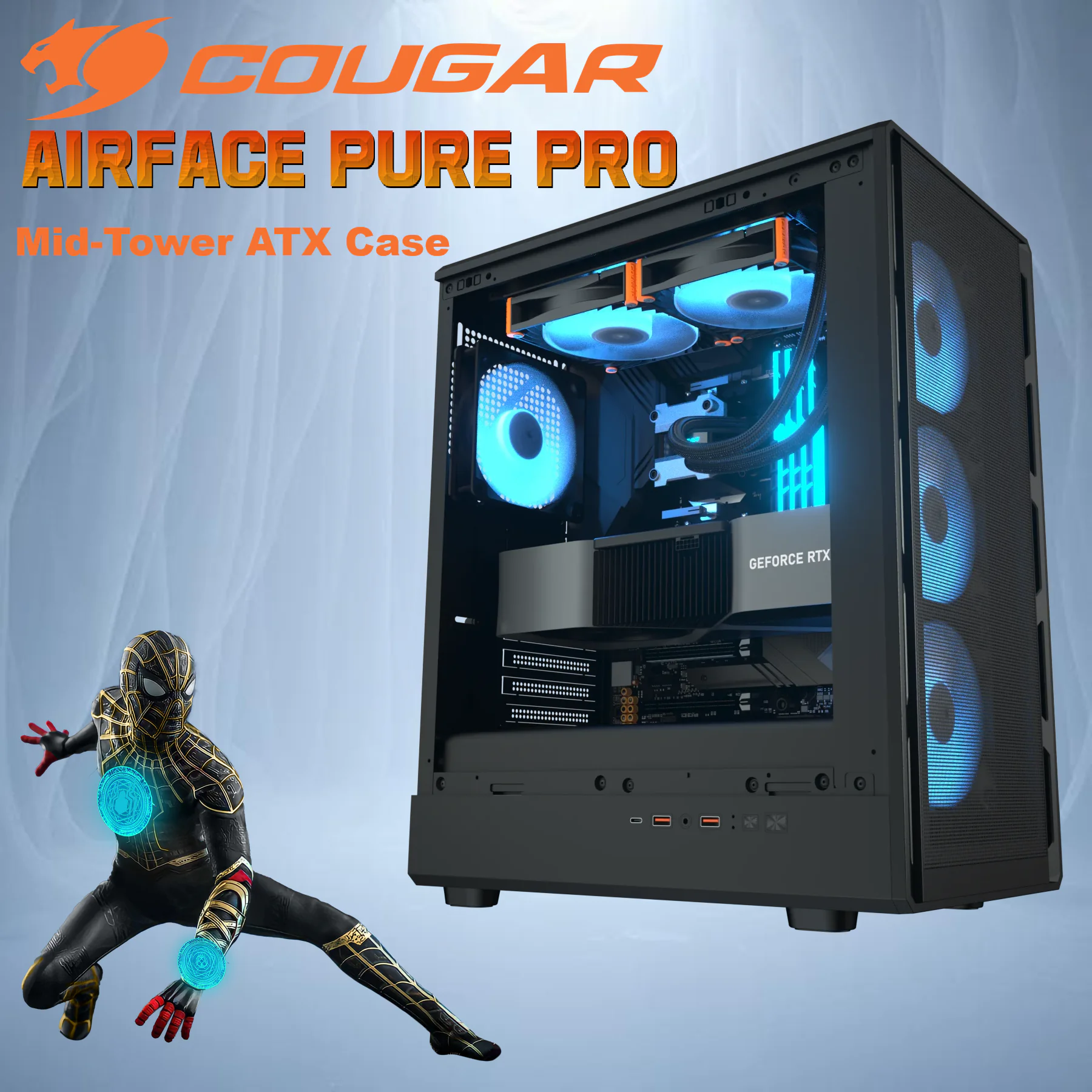 Airface Pure Pro Compact Mid-Tower Case With ATX Support, 4x Pre ...