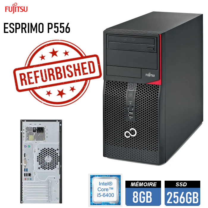 FUJITSU Desktop ESPRIMO P556 Intel® Core™ i5-6400 | 8GB DDR4 RAM, 256GB 2.5-inch SSD | Intel® HD ...