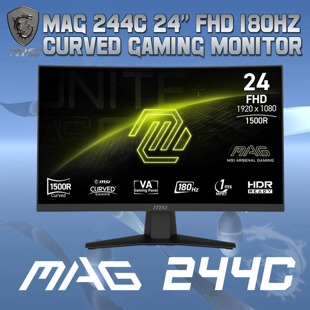 MSI MAG 244C 23.6-Inch 180Hz FHD Curved Gaming Monitor With 1ms MPRT ...