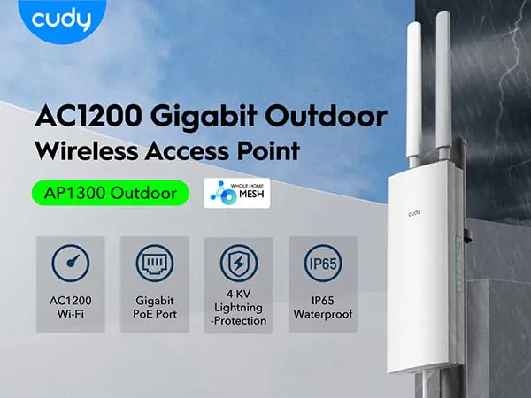 CUDY AP1200 Outdoor AC1200 Wi-Fi 5 Access Point | IP65 Weatherproof ...