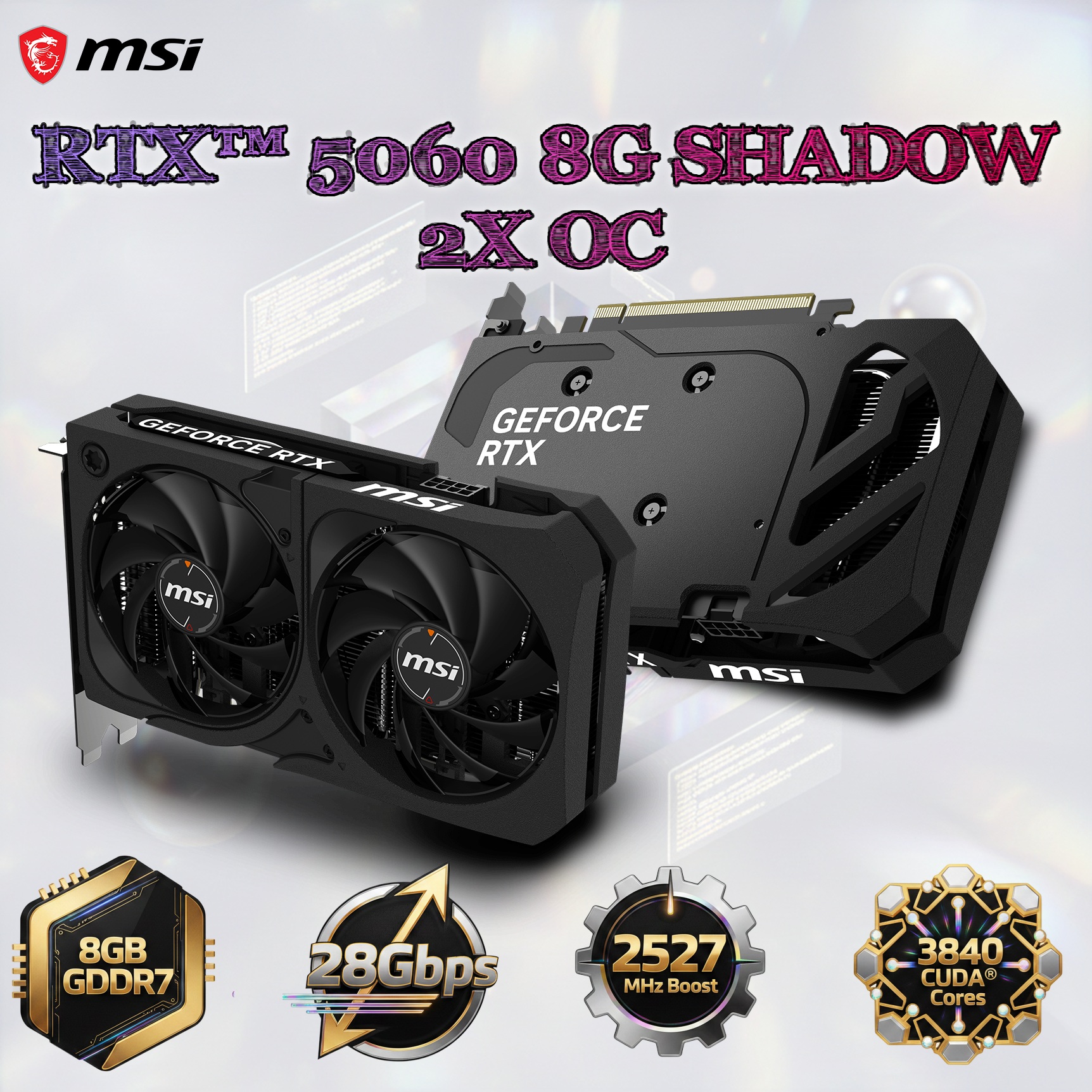 MSI GeForce RTX™ 5060 8G SHADOW 2X OC Graphics Card With NVIDIA ...