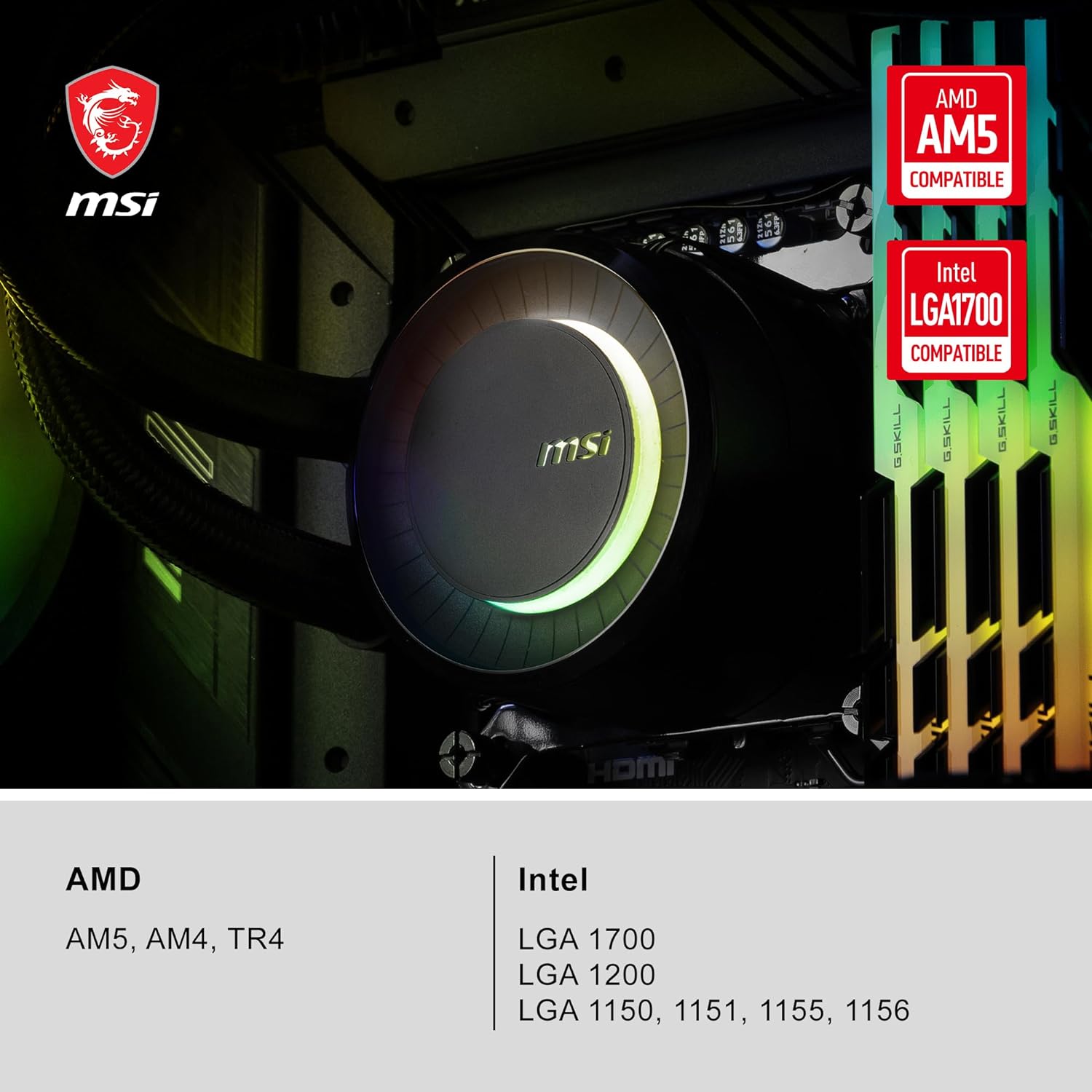 MSI MAG CORELIQUID E360 - AIO RGB CPU Liquid Cooler - 360mm Radiator - 3 x 120mm ARGB PWN Fans ...